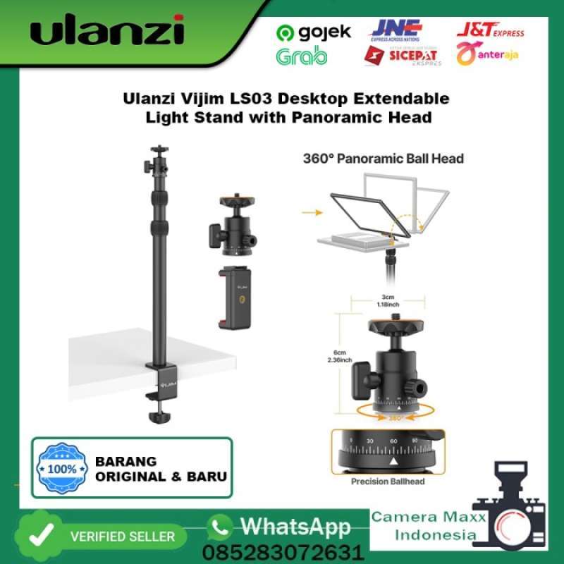 Jual ULANZI VIJIM LS03 DESKTOP EXTENDABLE LIGHT STAND WITH PANORAMIC HEAD di Seller Emma Store ...