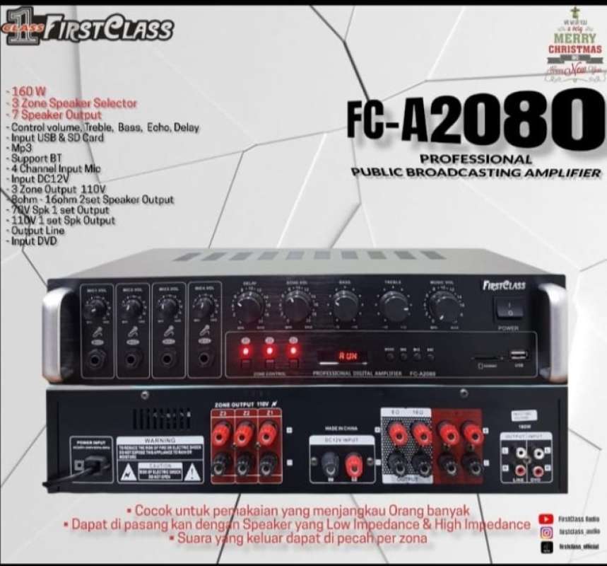 Promo Amplifier Toa Power First Class 2080 FCA 2080 Amply 3 zona ...