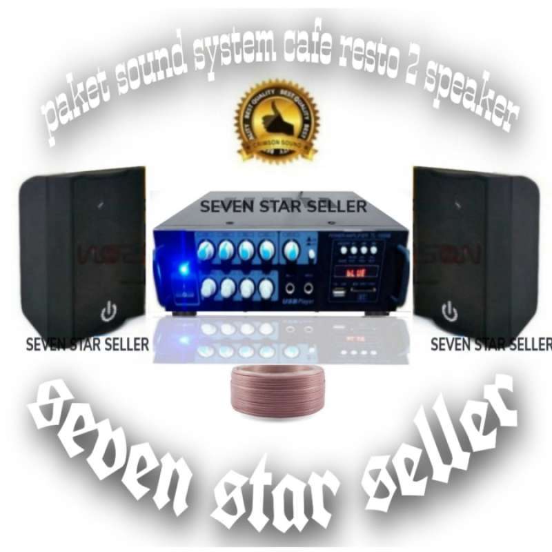 Promo PAKET SOUND AUDIO 1 UNIT AMPLIFIER USB BLUETOOTH 2 UNIT SPEAKER ...