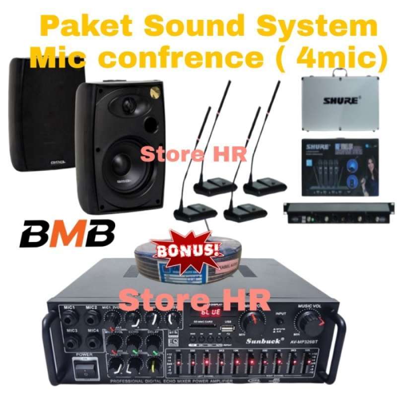 Promo paket mic confrence ruang rapat 1 set paket 4 mic speaker ...