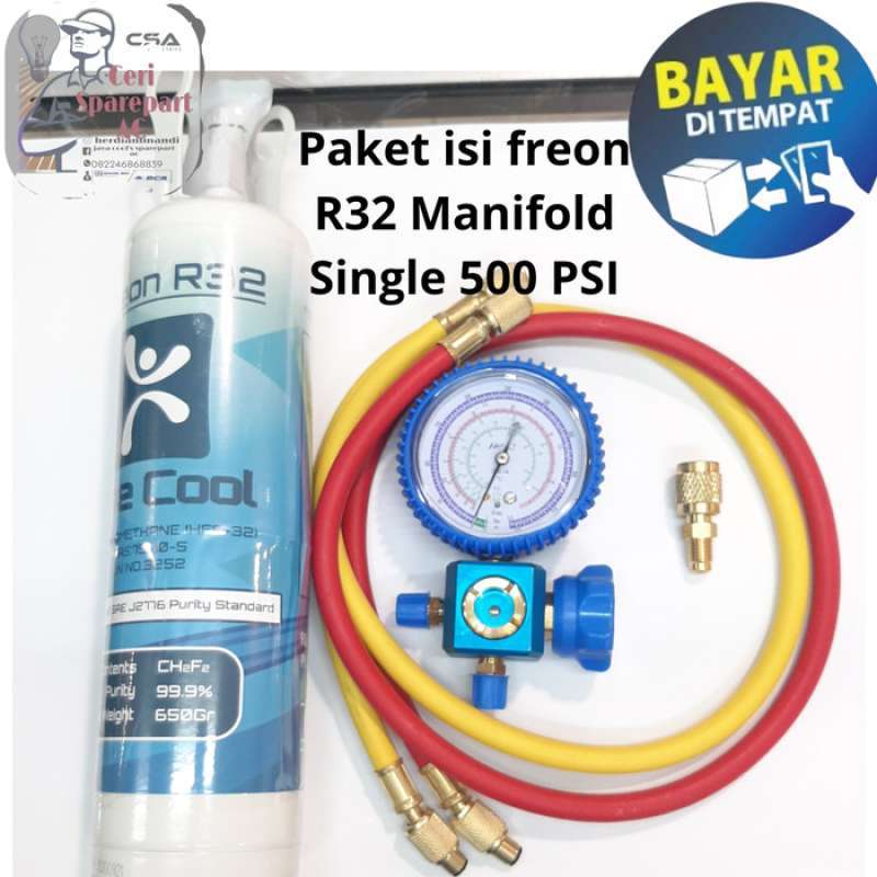 Promo Paket Isi Freon Rumah Ac R32 Lengkap Manifold Selang Adaptor ...