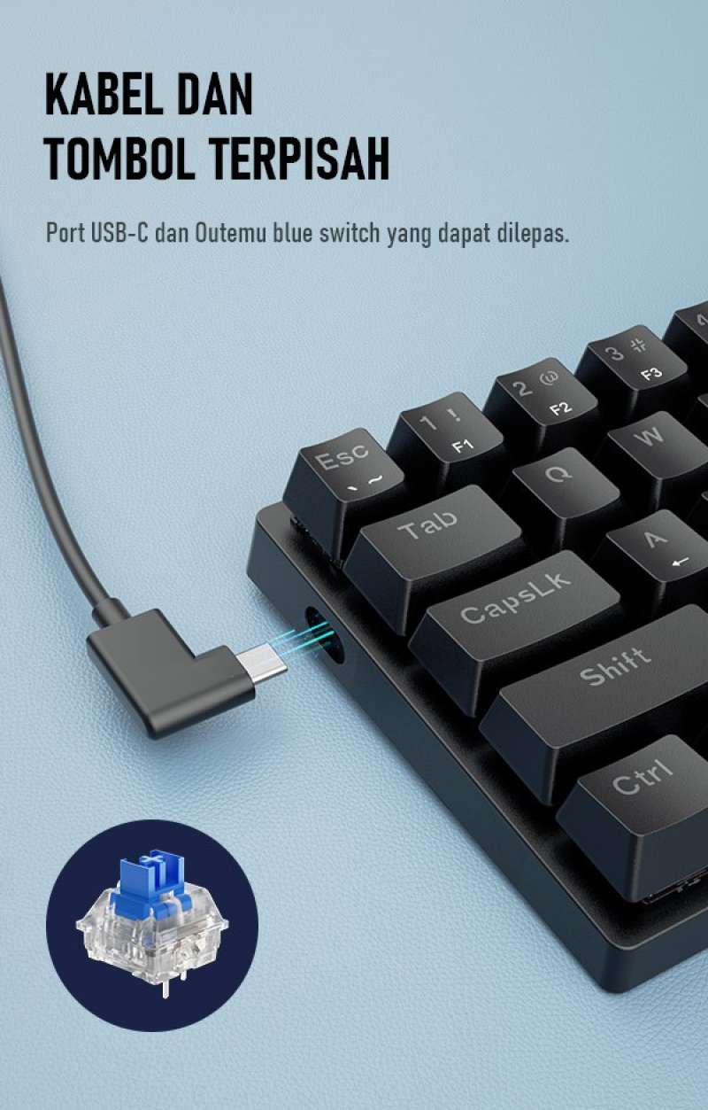 Jual Robot Kb20 Wired Mechanical Keyboard Rainbow (spt Gamen Titan Iii ...