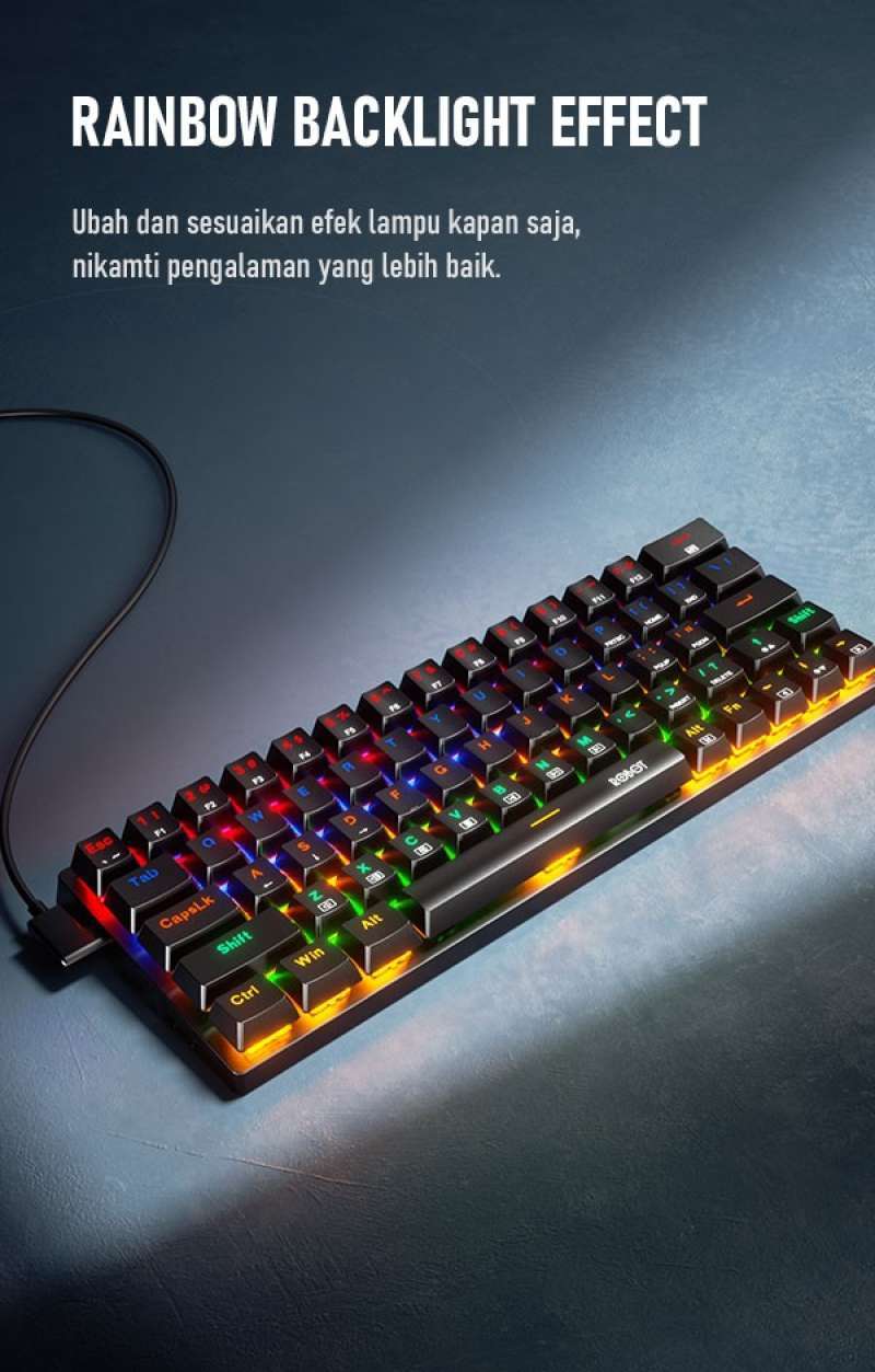 Jual Robot Kb20 Wired Mechanical Keyboard Rainbow (spt Gamen Titan Iii ...