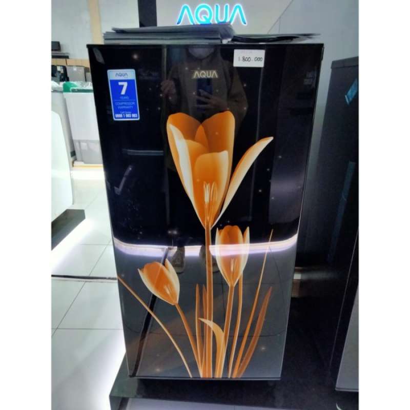 Promo KULKAS AQUA 1 PINTU AQR D 181 LK LB MOTIF KEMBANG 150 LITER BUNGA ...
