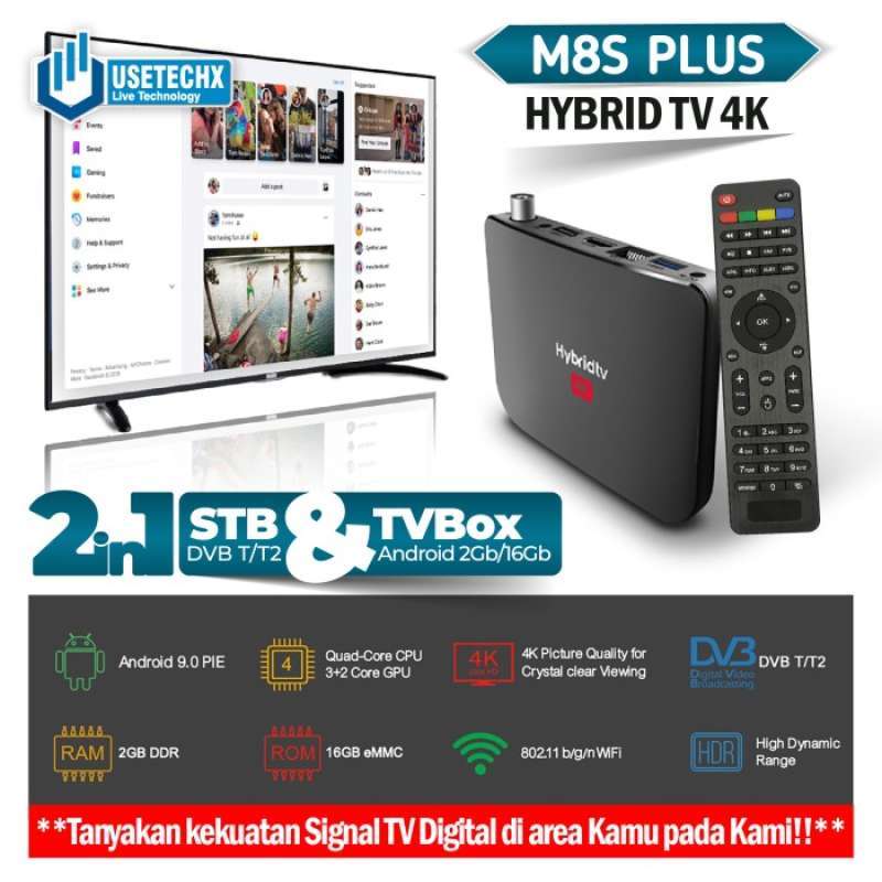 Promo Stb Combo Tv Digital Dvb-T2 Dan Android Tv Hybrid Mecool M8S+ 4K Uhd Diskon 9% di Seller ...