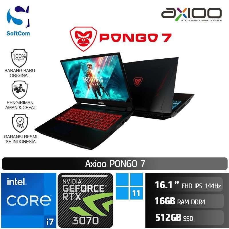Promo Axioo Pongo 7 Laptop Gaming [core I7-11700/16gb/512gb Ssd/rtx3070 ...