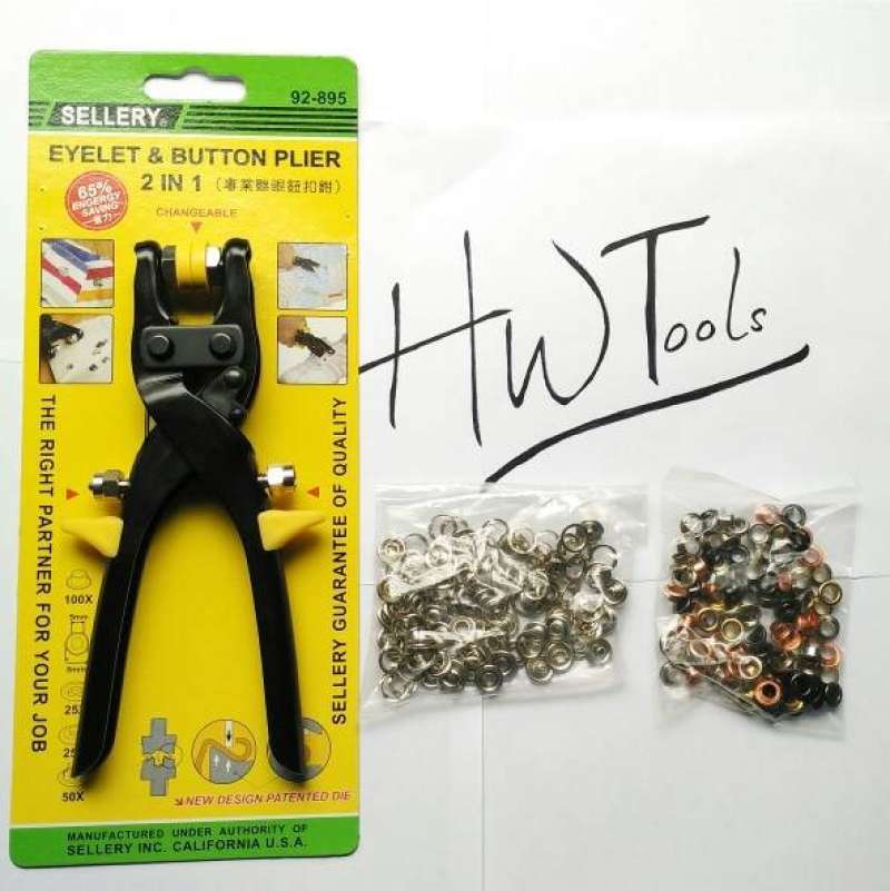 Jual Eyelet & Button Plier 2 In 1 / Tang Mata Ayam & Kancing Sellery Di ...
