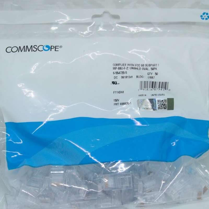 Jual AMP Original RJ45 Connector Cat5E (50pcs) di Seller RAME COMPUTER ...