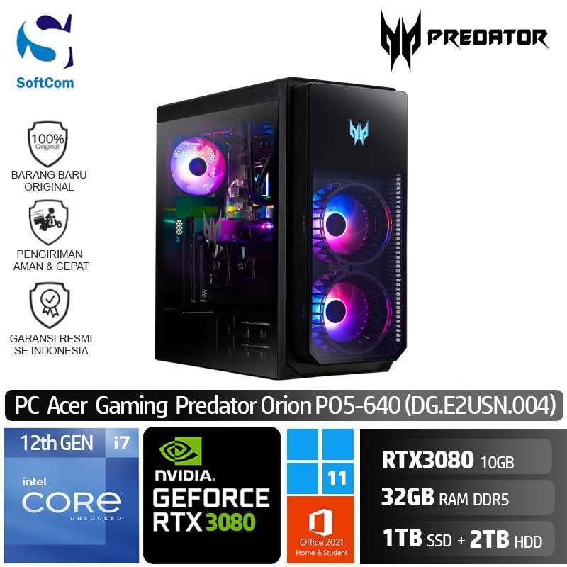 Jual PC Acer Predator Orion 5000 PO5 640 Desktop Gaming [Core i7-12700/32GB/1TB SSD+2TB HDD ...