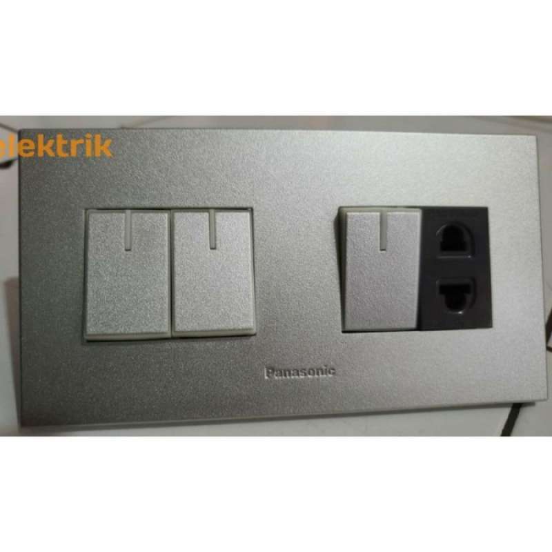 Jual Panasonic Style Silver Saklar Triple + Stopkontak Universal 2 Gang ...