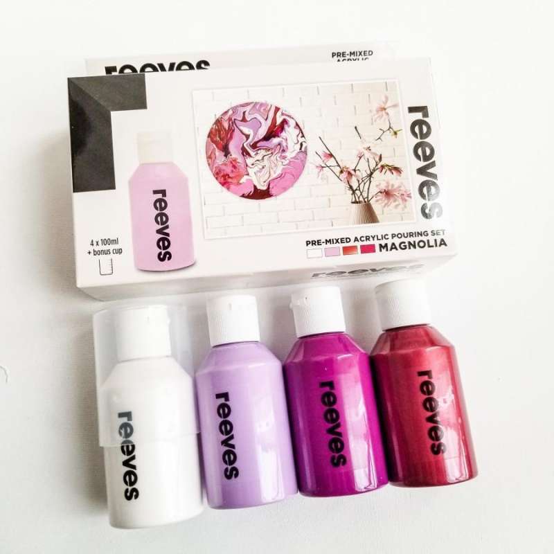 Jual Reeves Pre-mixed Acrylic Pouring Set 4x100ml - Metallic Di Seller ...