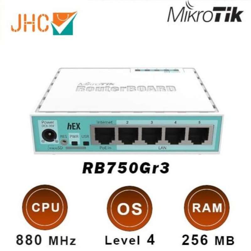 Jual MikroTik RB750Gr3 (hEX) Router 5 Port Gigabit RB750 GR3 HEX/ RB ... Jual MikroTik RB750Gr3 (hEX) Router 5 Port Gigabit RB750 GR3 HEX/ RB ...