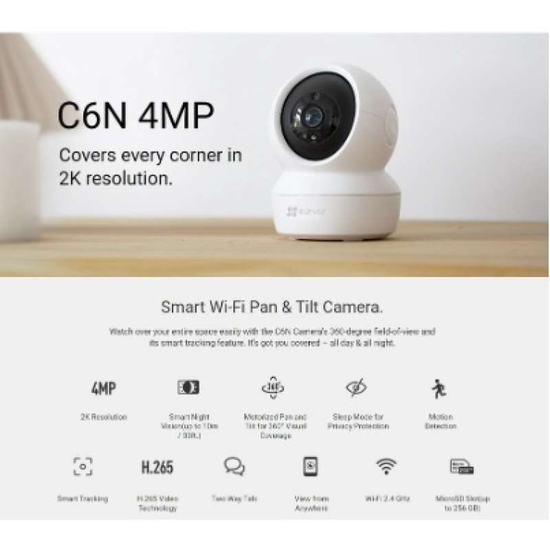 Jual EZVIZ C6N 4MP Smart IP Indoor Pan n Tilt CCTV Camera Night Vision ...