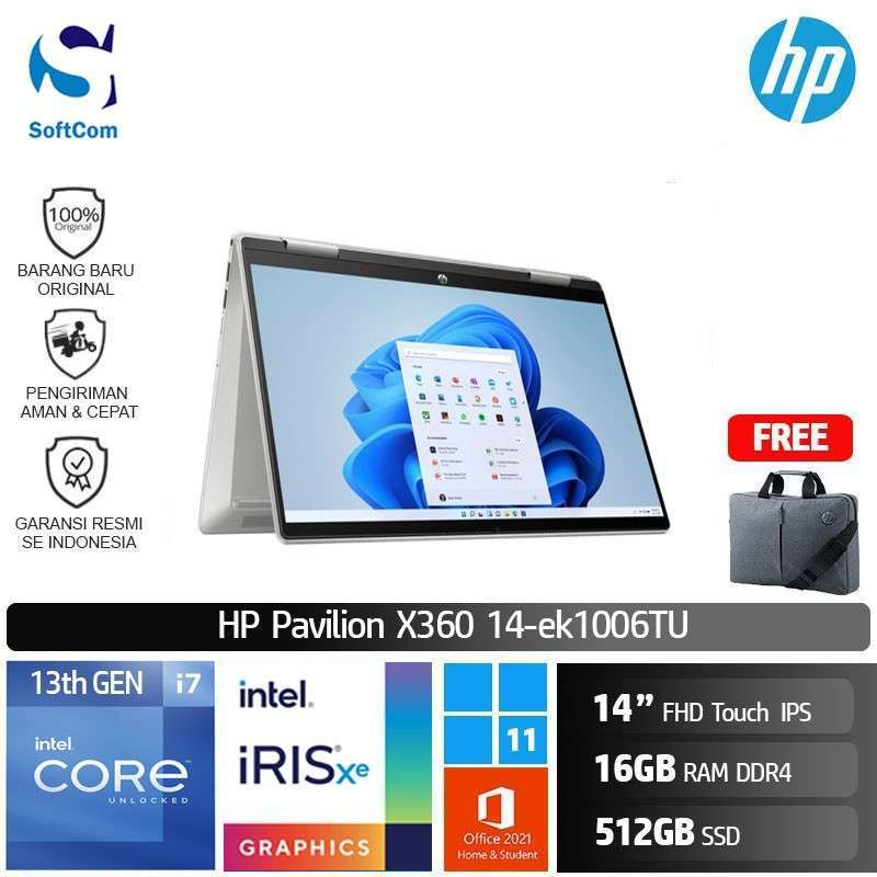 Promo Hp Pavilion X360 14 Ek1006tu Laptop 2 In 1 [core I7-1355u/16gb ...