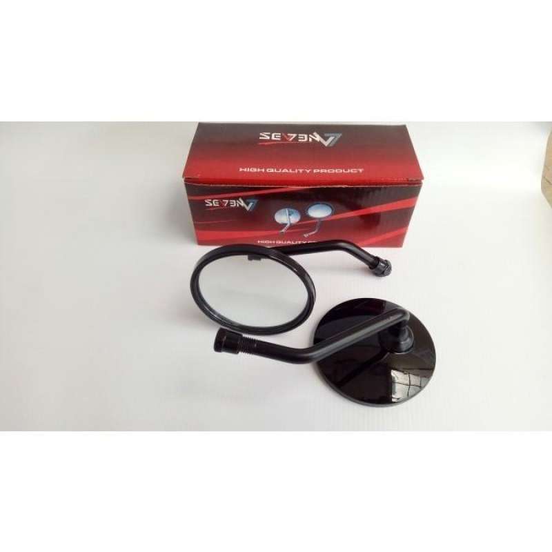 Jual Spion Retro Bulat Kaca Putih Cembung Universal Motor - Hitam ...
