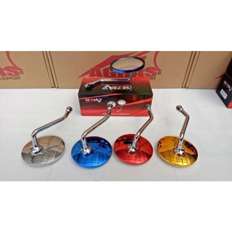 Jual Spion Retro Bulat Kaca Putih Cembung Universal Motor - Merah ...
