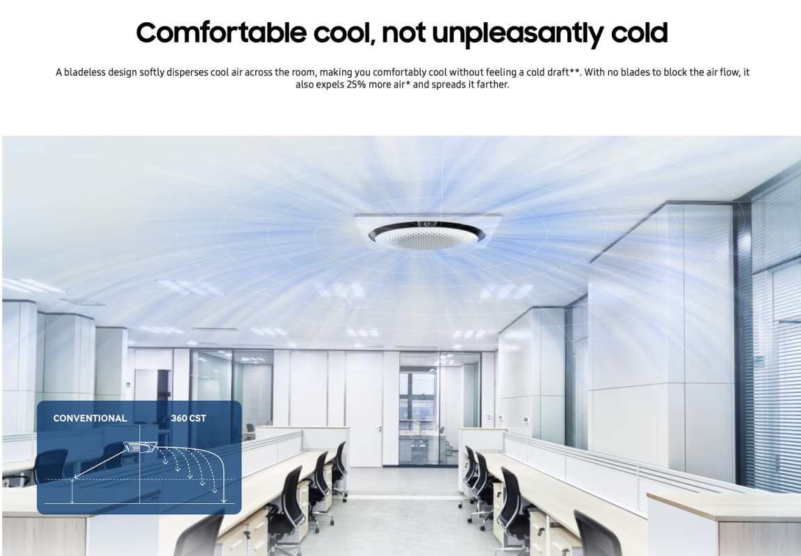 Promo Samsung Ac 360 Cassette Inverter Wind-free 6 Pk ( 3 Phase ) Putih ...