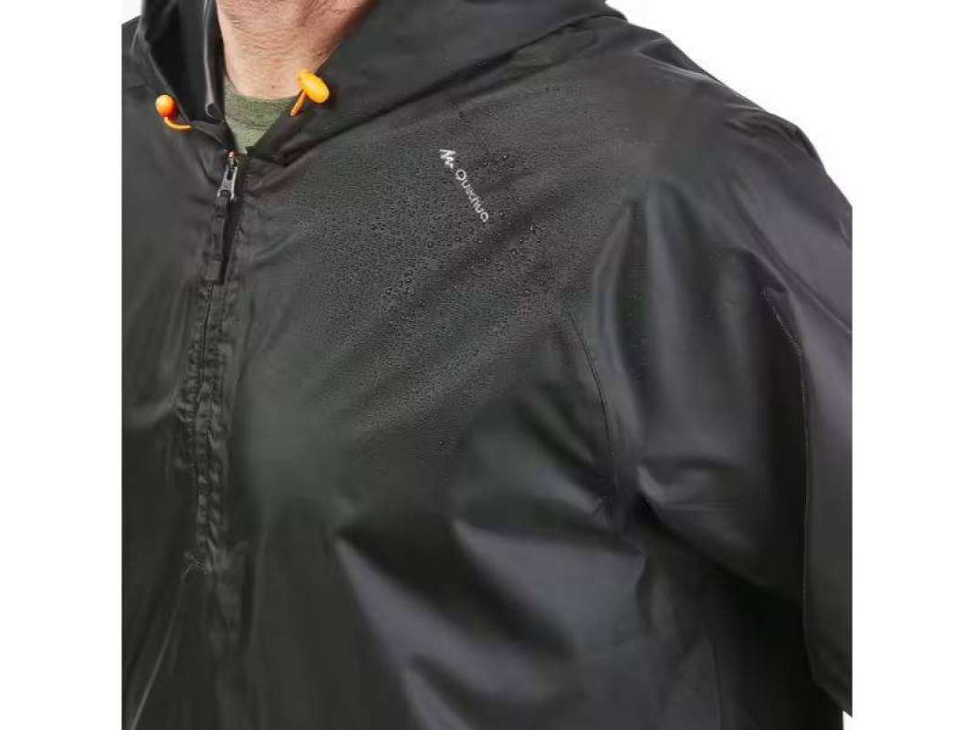Jual Decathlon Quechua Nh100 Raincut Men's Waterproof Country Walking Rain Jacket - Black ...