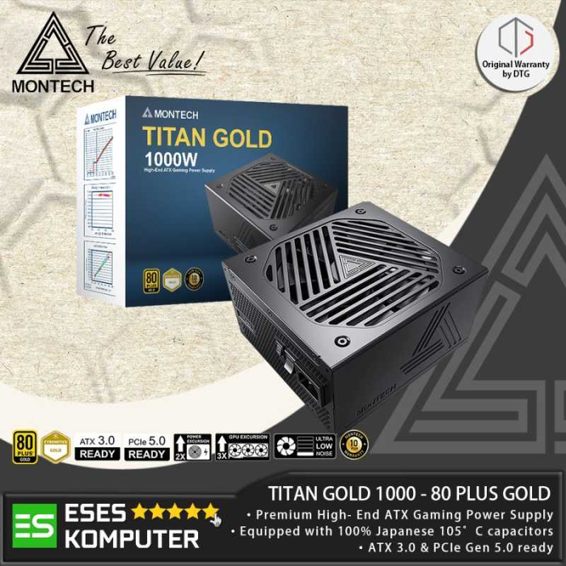 Jual PSU MONTECH TITAN 1000 GOLD | 1000W 80 Plus Gold | ATX 3.0 & PCIE ...