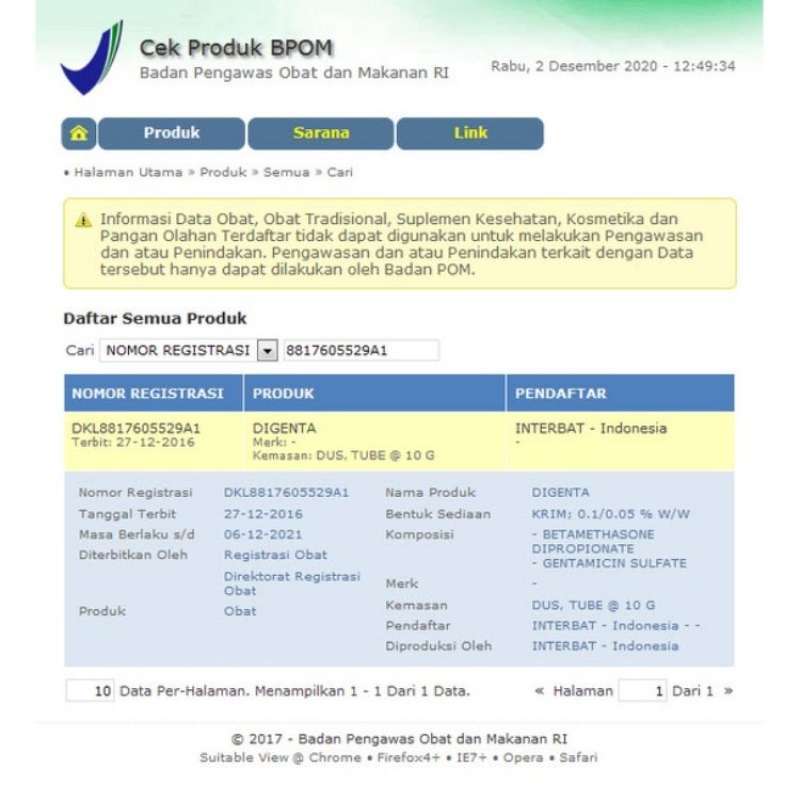 Jual Digenta Cream 10 Gram Di Seller Apotek Mandjur Official Store ...