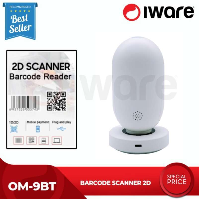 Jual Barcode Scanner Bluetooth 2d Iware 9bt Efaktur Omni Qr Code ...
