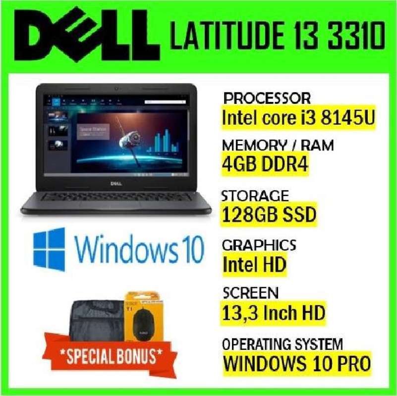 Jual Dell Latitude 13 3310 Intel Core I3 8145u 4gb 128gb 13 Inch Black ...
