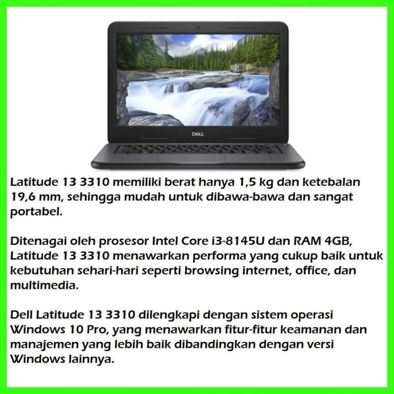 Jual Dell Latitude 13 3310 Intel Core I3 8145u 4gb 128gb 13 Inch Black Di Seller Knkbec1 ...