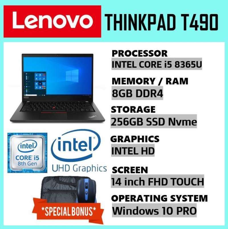 Jual Lenovo Thinkpad T490 Intel Gen 8 14 Inch Touchscreen Black Di ...