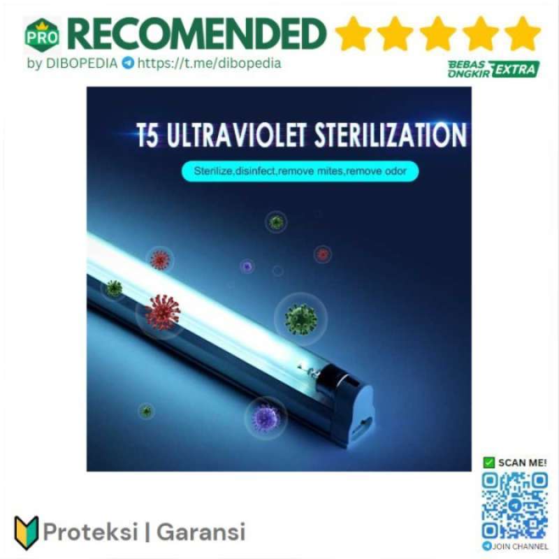 Promo Lcamaw Lampu Uv Ultraviolet Sterilizer Virus Bakteri 8W Jp-T5-Uv Putih Diskon 23% di ...