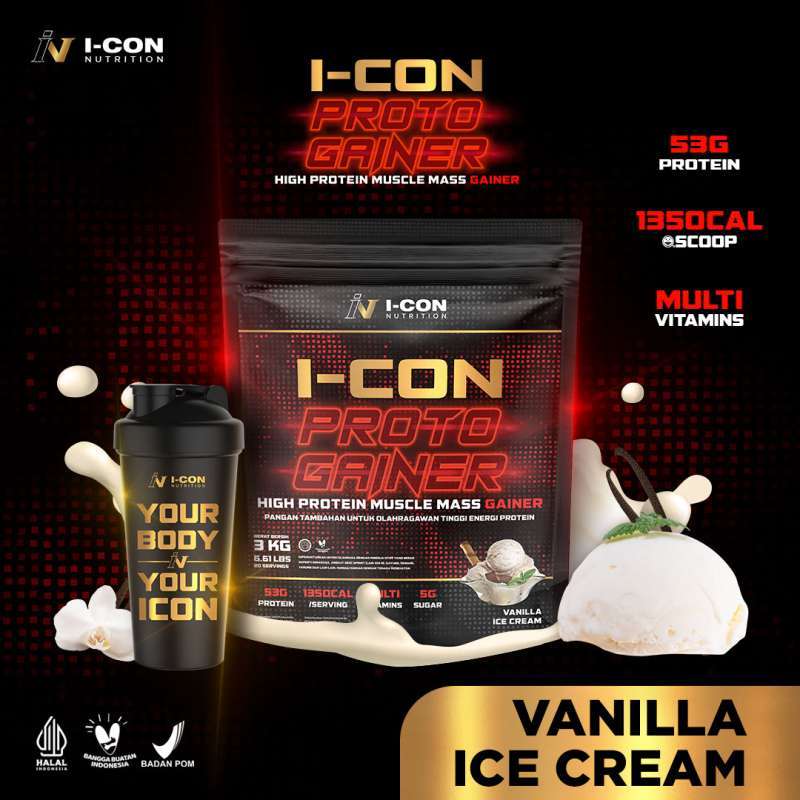 Jual Icon Nutrition Proto Gainer Vanilla Ice Cream | Penambah Massa ...