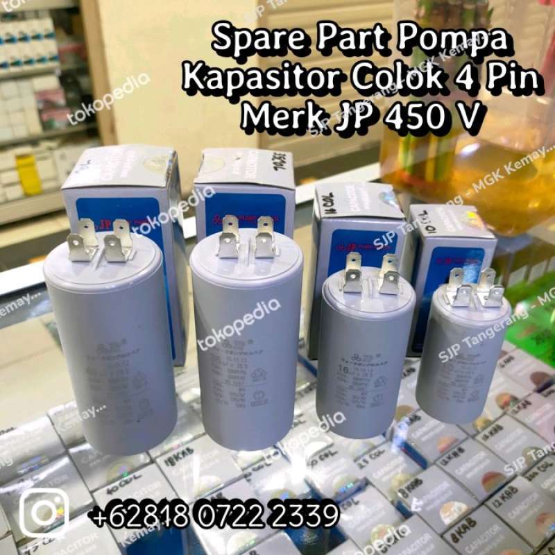 Promo SPARE PART POMPA / KAPASITOR POMPA / COLOK 4 PIN 40uf 450v MERK ...