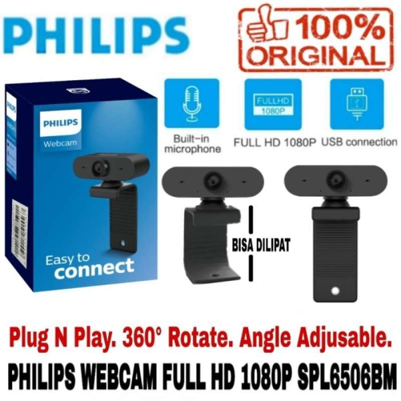 Jual Philips Webcam Full Hd 1080p Spl6506bm Original Usb Pnp 360 Rotate ...