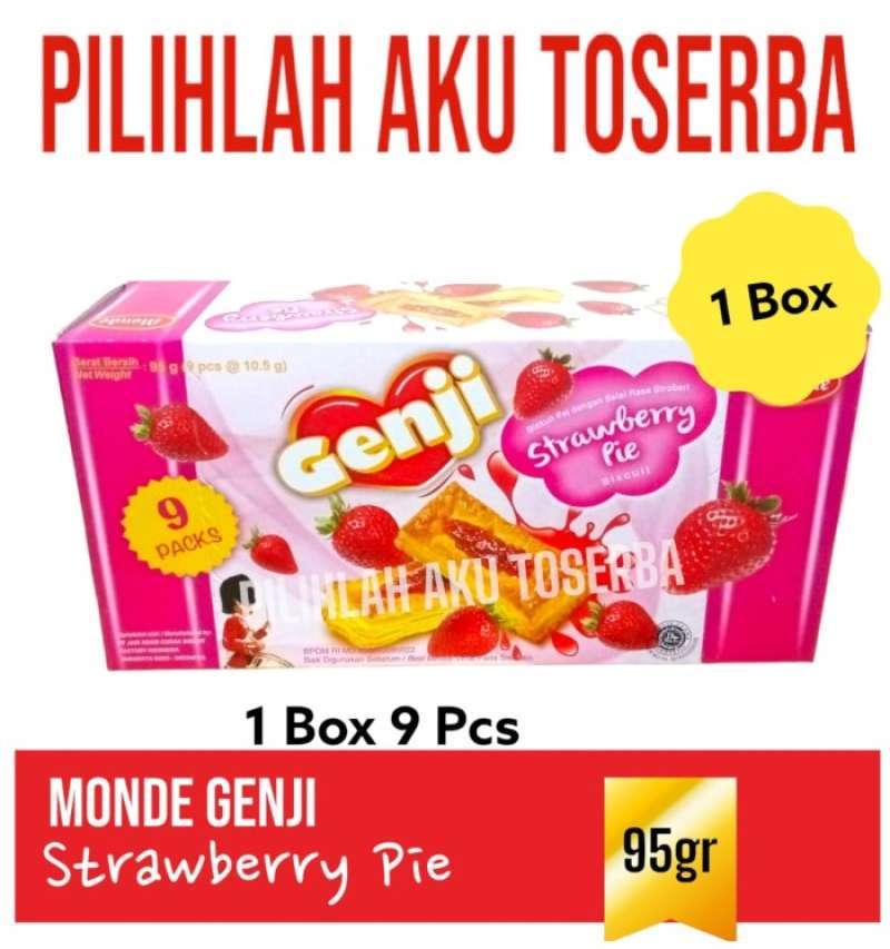 Promo Biskuit Monde GENJI STRAWBERRY Pie 95 gr KEMASAN BOX - ( HARGA 1 ...
