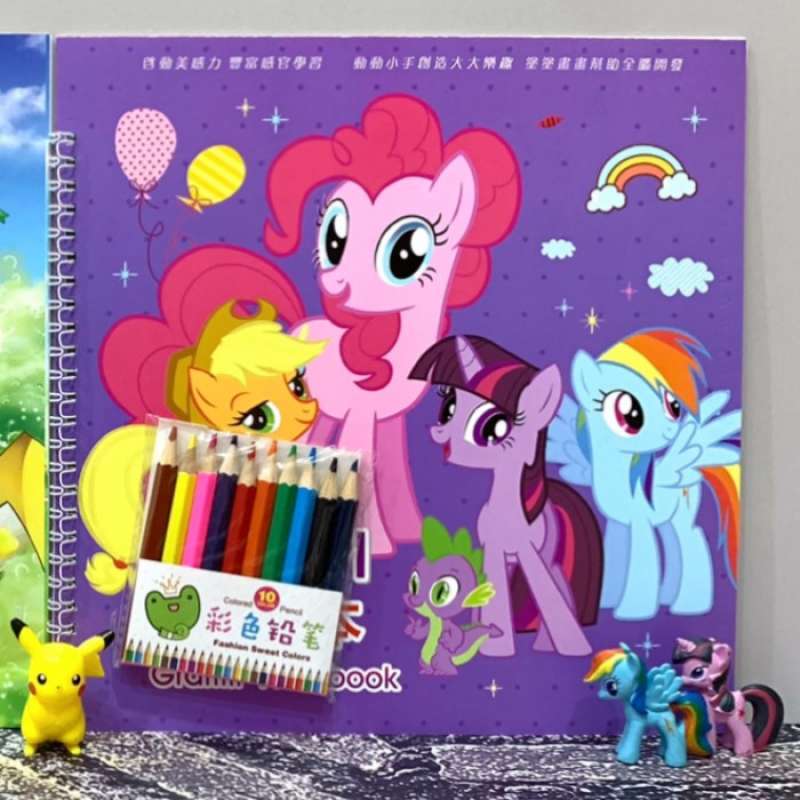 Jual Buku Mewarnai Anak Coloring Pensil Warna Little Pony Pokemon ...