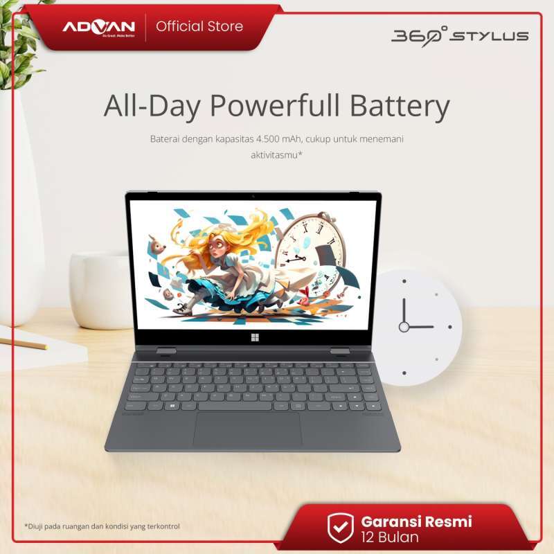 Promo ADVAN Laptop 360 Stylus 2in1 Touchscreen - Intel i3 14.1'' FHD ...