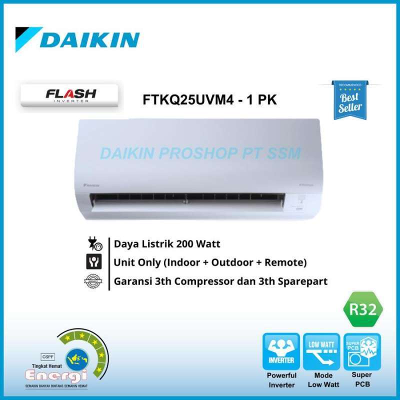 Jual AC Daikin Flash Inverter 1 PK Type FTKQ25UVM4 di Seller PT SSM ...