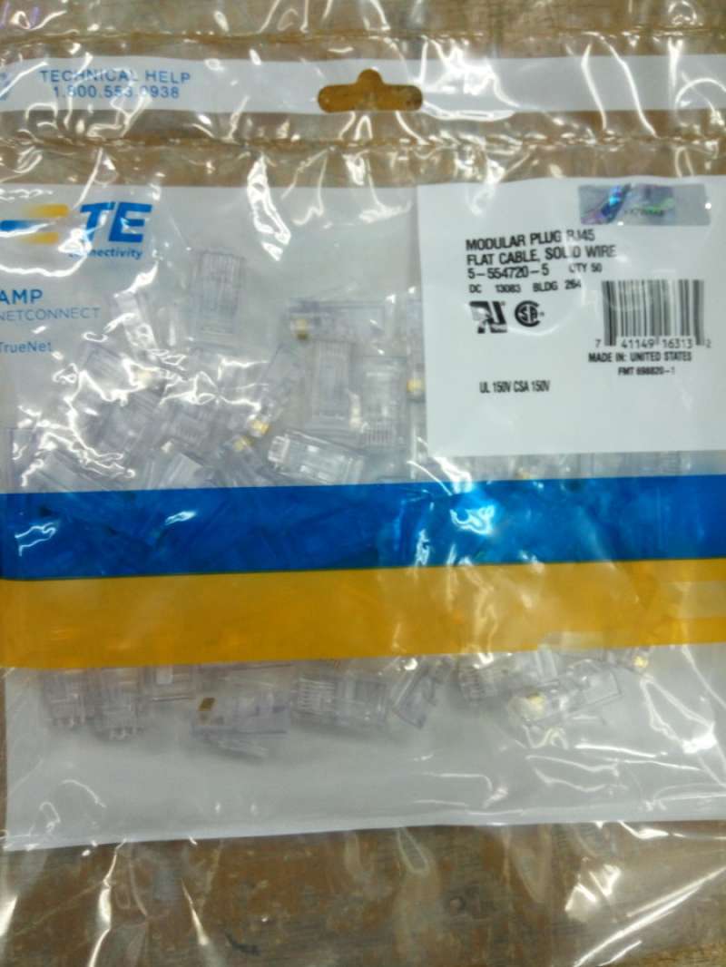 Promo conector/modular plug rj45 amp isi 50 Diskon 23% di Seller Gigaba ...