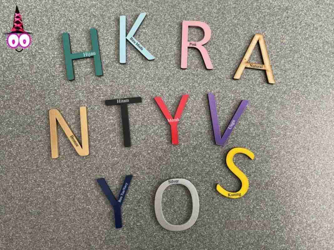 Jual Huruf Timbul Kayu Alfabet Tinggi 10cm | Wood Alphabet Kayu Di ...