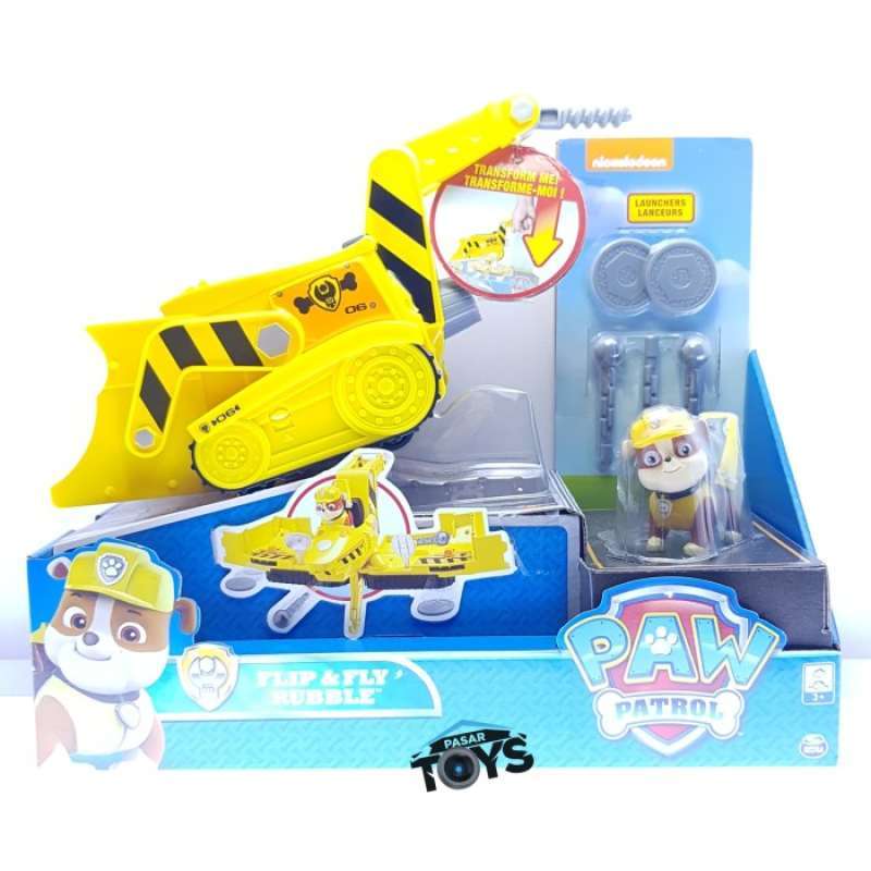 Promo Paw Patrol Flip & Fly Rubble 2 in 1 Transform Bulldozer Flip and ...