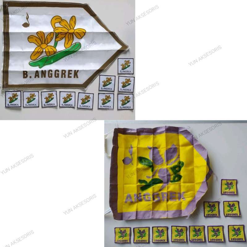 Jual 1 set TANDA REGU PRAMUKA PUTRI bunga ANGGREK terdiri dari 10 ...