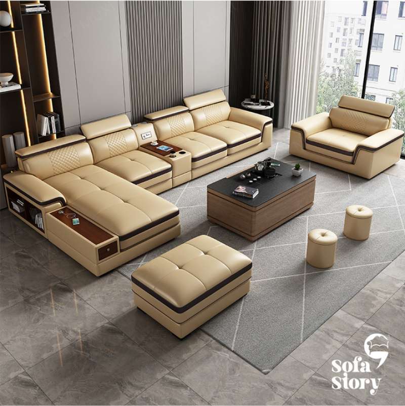 Jual Sofa'story - Sofa Set L Shape Kulit Mewah Modern, Sofa Ruang Tamu ...