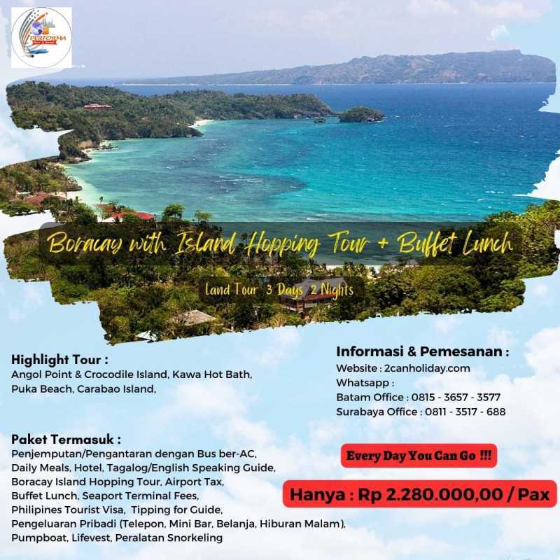 Jual LAND TOUR PHILIPPINES (06APH006U) 3D2N BORACAY WITH ISLAND HOPING TOUR + BUFFET LUNCH di ...