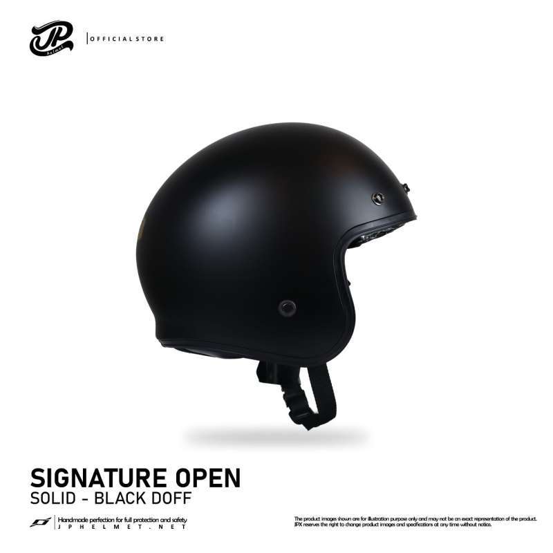 Jual Helm Half Face Jp Signature Open - Solid - L Black Metallic Di ...