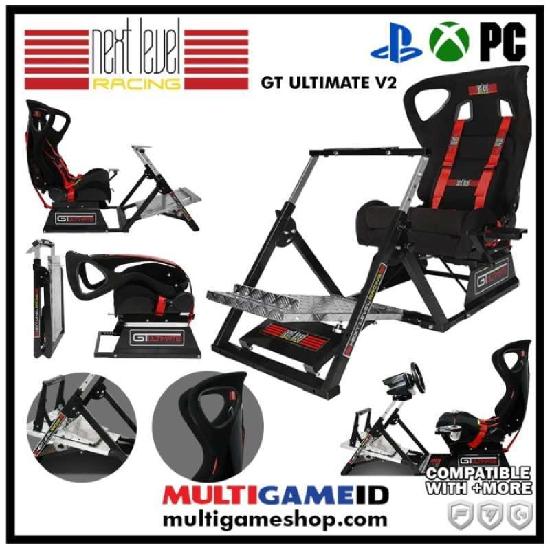 Promo Next Level Racing GT Ultimate Racing Simulator V2 Seat + Wheel ...