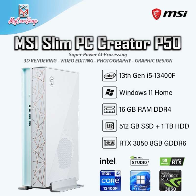 Jual MSI PC CREATOR P50 i5-13400F 16GB RAM 512GB SSD 1TB HDD RTX 3050 8GB di Seller Mycomshop ...
