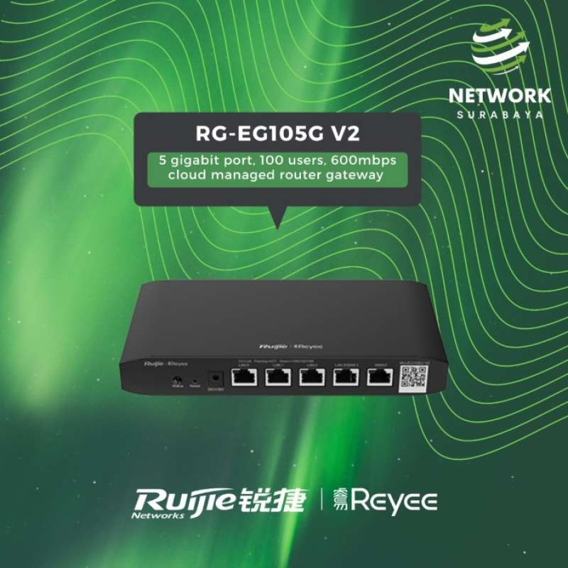 Promo Ruijie Rg-Eg105G V2 5-Ports Gigabit Cloud Managed Router Gateway ...