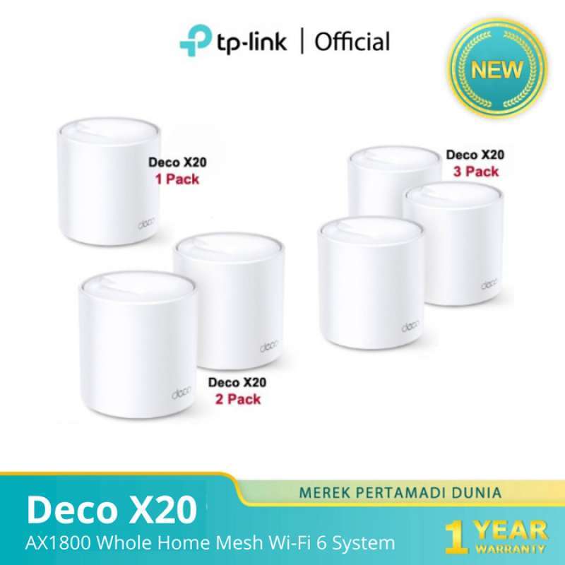 Jual Tp-link Deco X20 1/2/3 Pack Ax1800 Whole Home Mesh Wi-fi 6 System ...