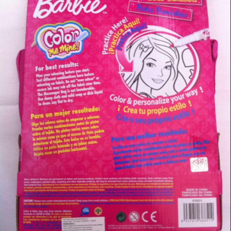 Jual Barbie Colouring Messenger Bag Colour Me Mine Di Seller Kim Nona ...