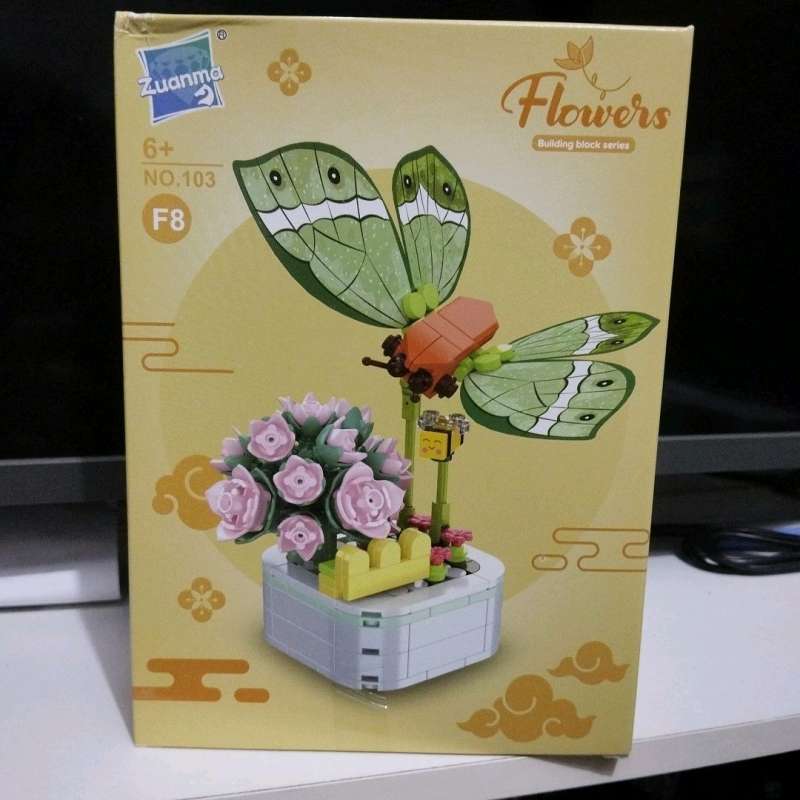 Jual Brick Set Decoration Insect And Flowers Diorama Mainan Balok ...