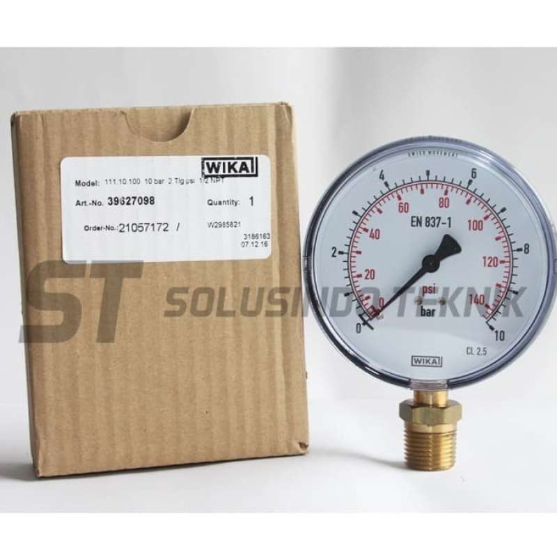 Promo Wika Pressure Gauge 111.10.100 Range 10 bar/psi, 16, 25 kg/psi ...